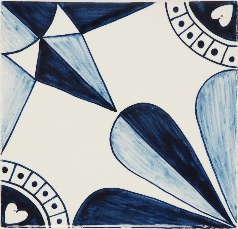 P-27 Stars Delft tile sample – hand-painted in blue| Poarte