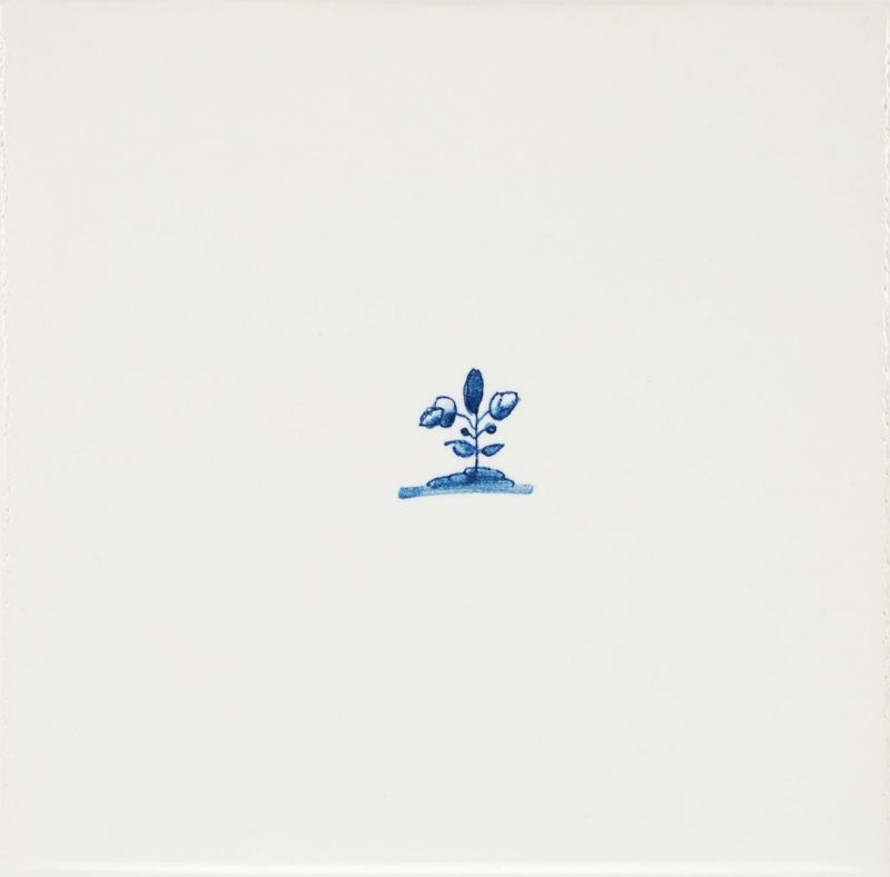 P-8 Small scenes Delft tile sample – hand-painted in blue | Poarte