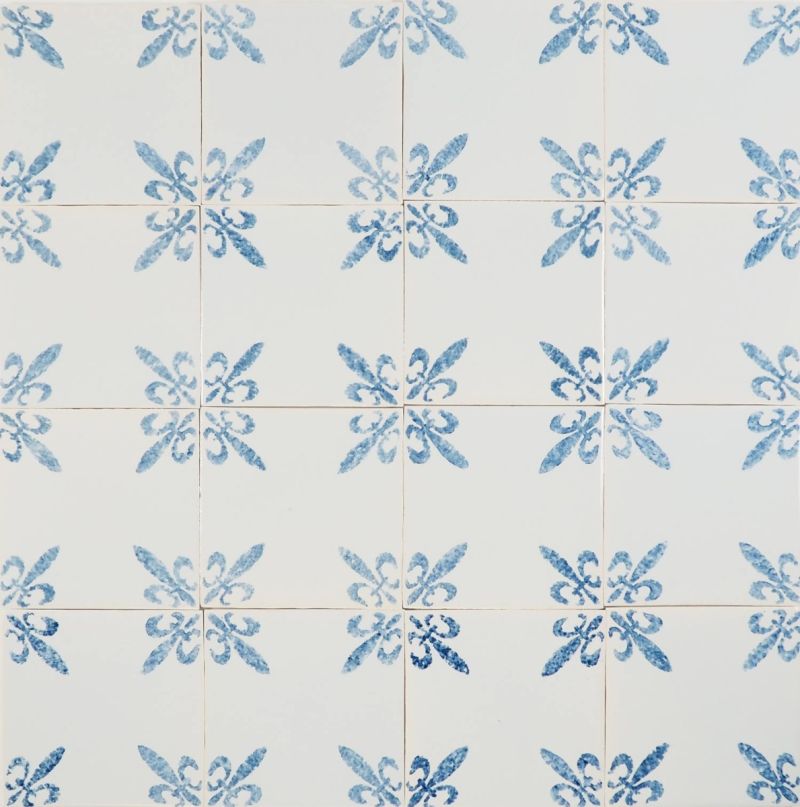 Hand-paintded Delft tiles with fleur-de-lis Corner Motif | PCM-11 ...
