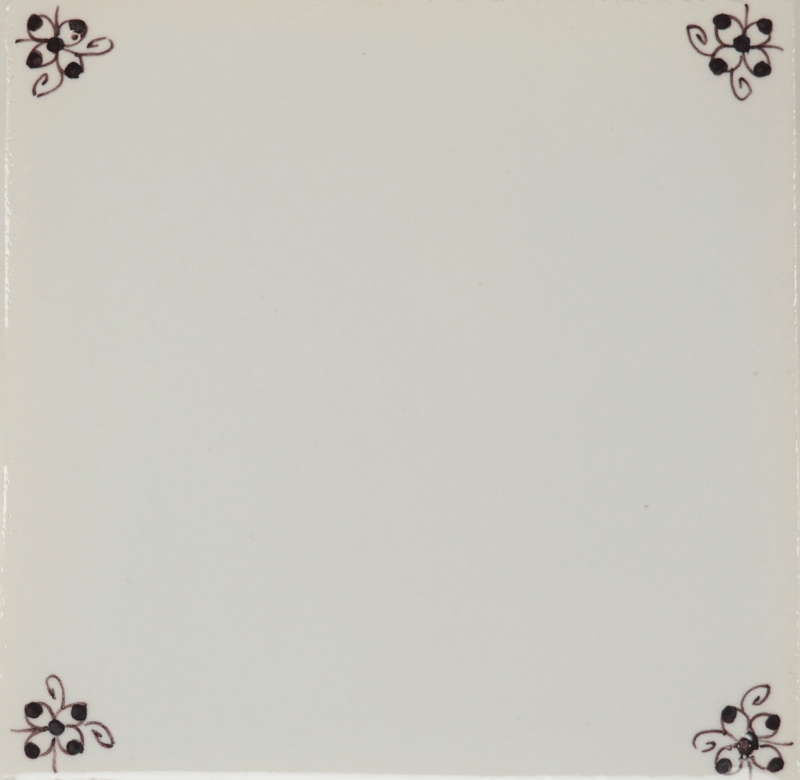 PCM-02 Spider curl corner motif Delft tile sample – hand-painted in ...