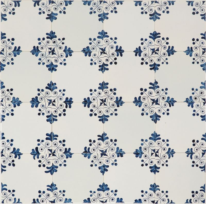Hand-painted Delft tiles with Three-dot Corner Motif | PCM-30 series in ...
