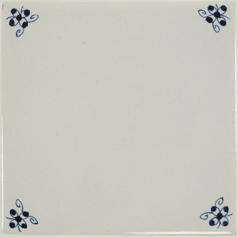 PCM-02 Spider curl corner motif Delft tile sample – hand-painted in ...
