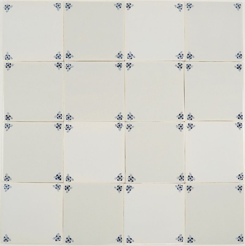 Hand-painted Delft tiles wiht spider curl corner motif | PCM-02 series ...