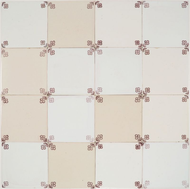 Antique Delft wall tiles flowers corner motifs, 20th century