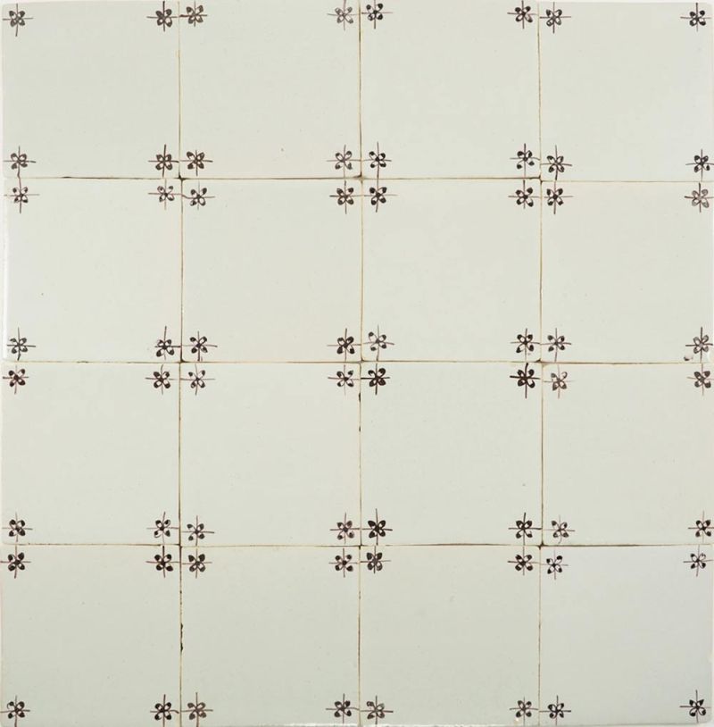 Antique Delft wall tiles – spider corner motif (Tichelaar, ca. 1900)